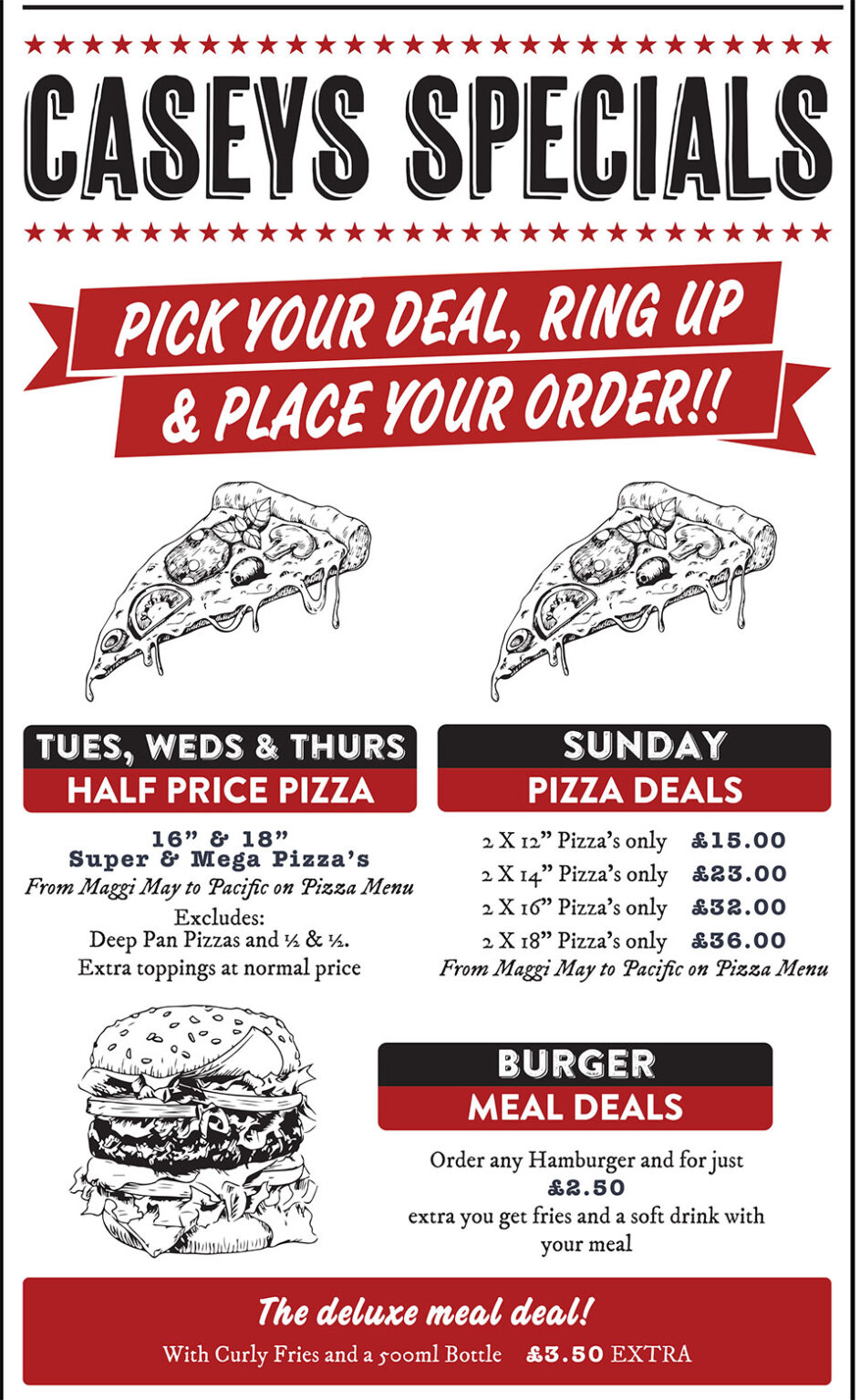 Specials - Mr Caseys American Pizza